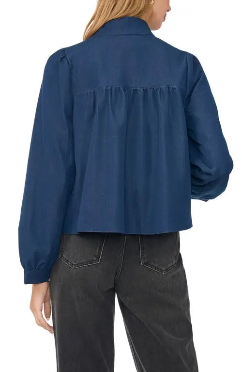 Vince Camuto Funnel Neck Gathered Shoulder Jacket
