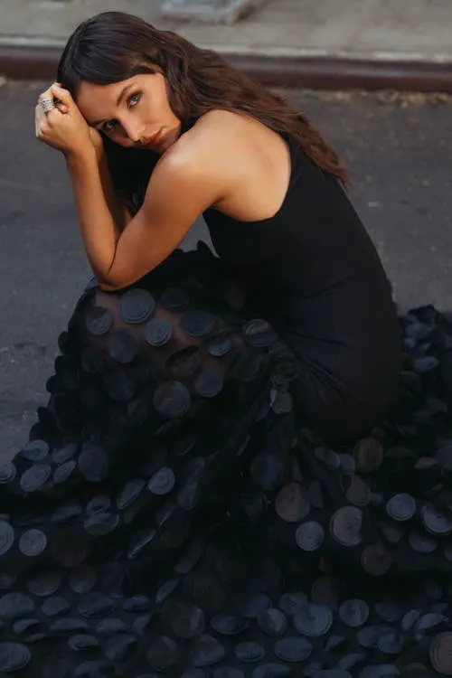 Mac Duggal Halter Neck Rosette Ball Gown