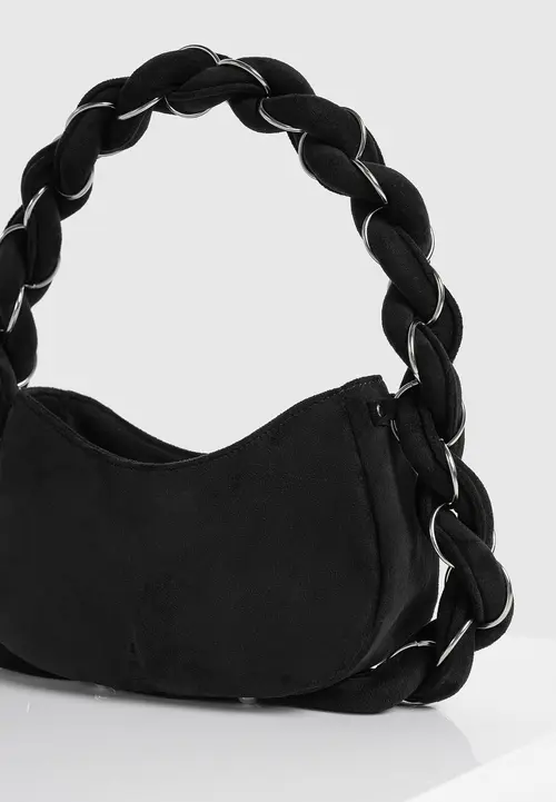 Manière De Voir Summe Structured Suede Bag - Black