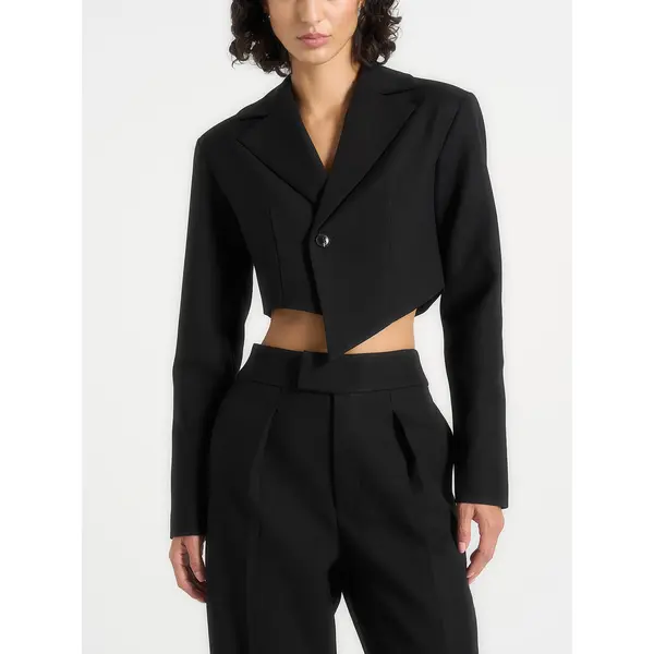 Manière De Voir Dina Asymmetric Cropped Blazer