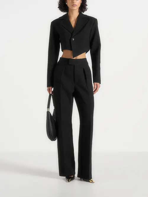 Manière De Voir Dina Asymmetric Cropped Blazer