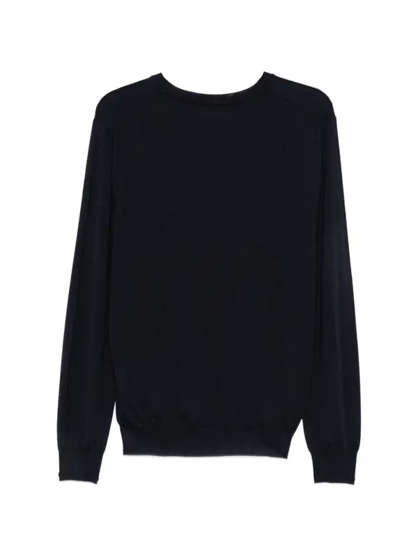 Brioni Navy Blue Crew Neck Knitwear