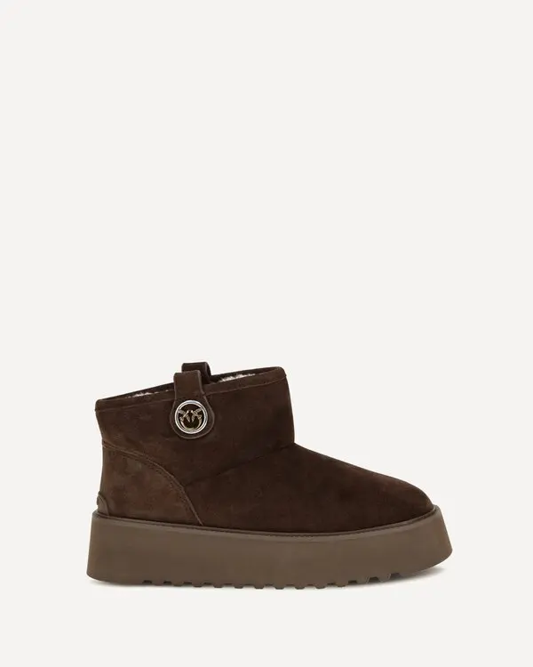 Pinko Martina 08 Suede Platform Boots - Brown