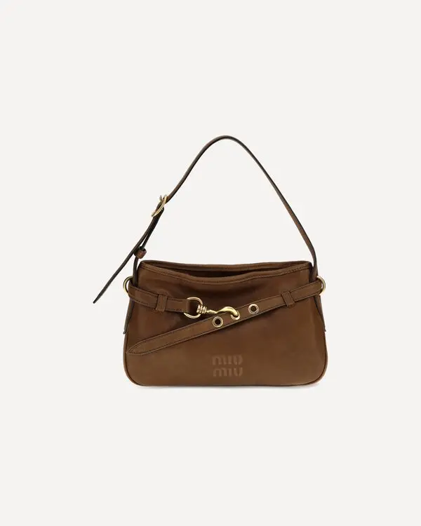 Miu Miu Leather Shoulder Bag With Buckle Detail