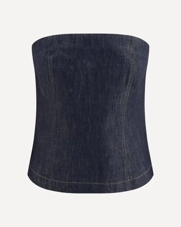Brunello Cucinelli Denim Effect Twill Bandeau Top