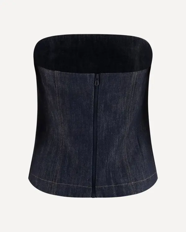 Brunello Cucinelli Denim Effect Twill Bandeau Top
