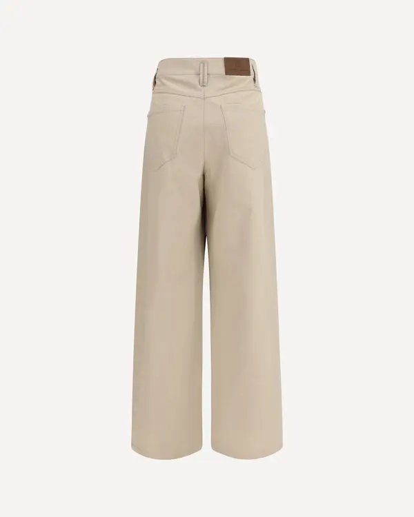 Brunello Cucinelli Wide-leg Cotton Pants With Monili