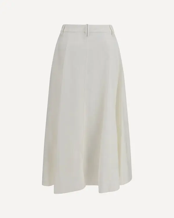 Brunello Cucinelli Fluid Twill Tailored Skirt With Monili