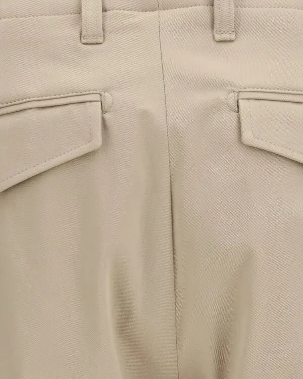 LARDINI Cotton Flat-front Tailored Trousers