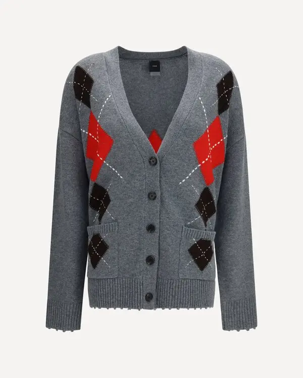 Pinko Bristol Wool And Cashmere Diamond Cardigan