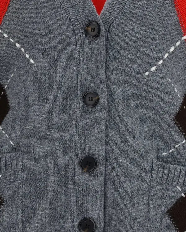 Pinko Bristol Wool And Cashmere Diamond Cardigan