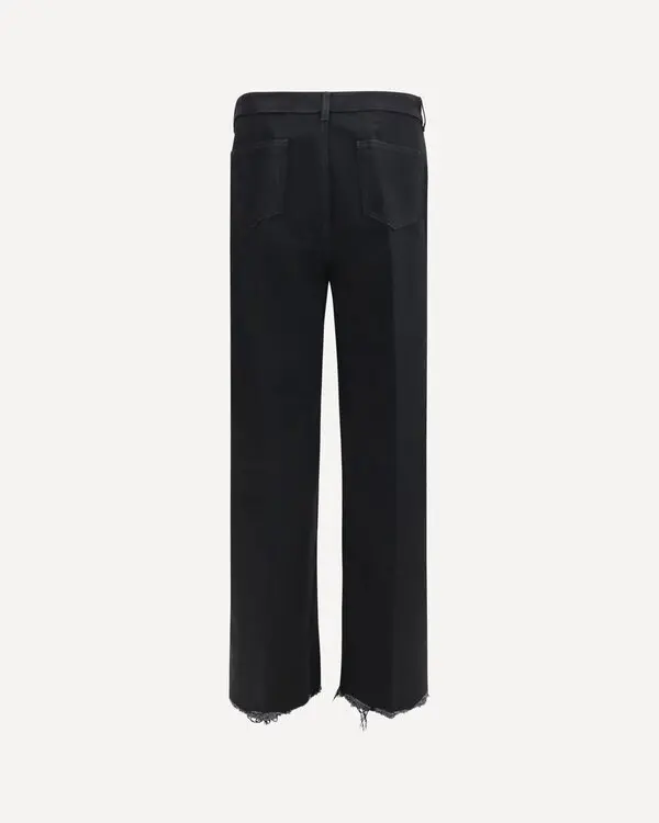 Rick Owens Frayed Hem Cotton Jeans