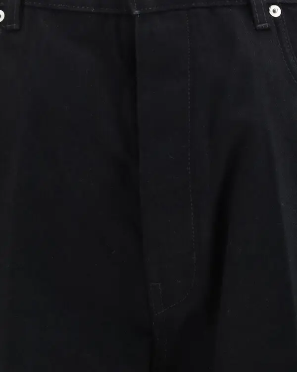 Rick Owens Frayed Hem Cotton Jeans