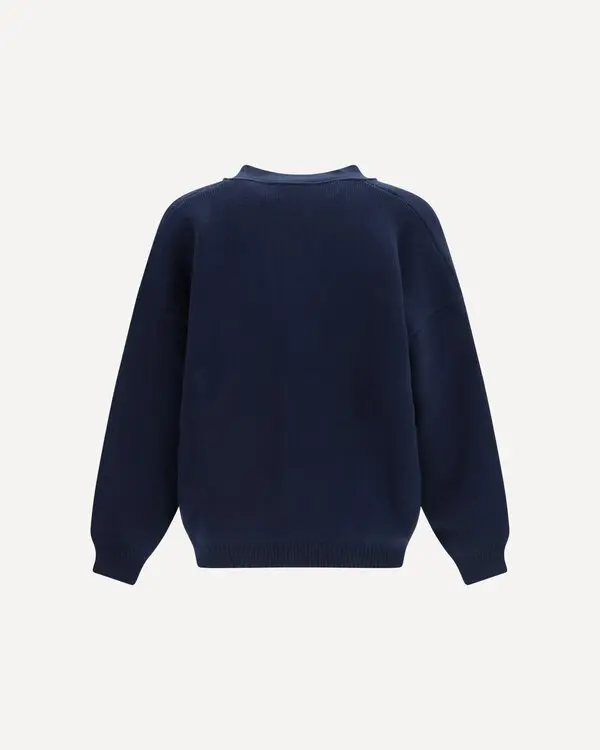LANEUS Wool Cardigan With Boxy Fit
