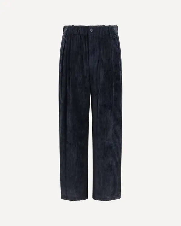 Giorgio Armani Wide-leg Ribbed Velvet Pants