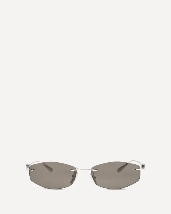 Balenciaga Geometric Oval Sunglasses - Silver