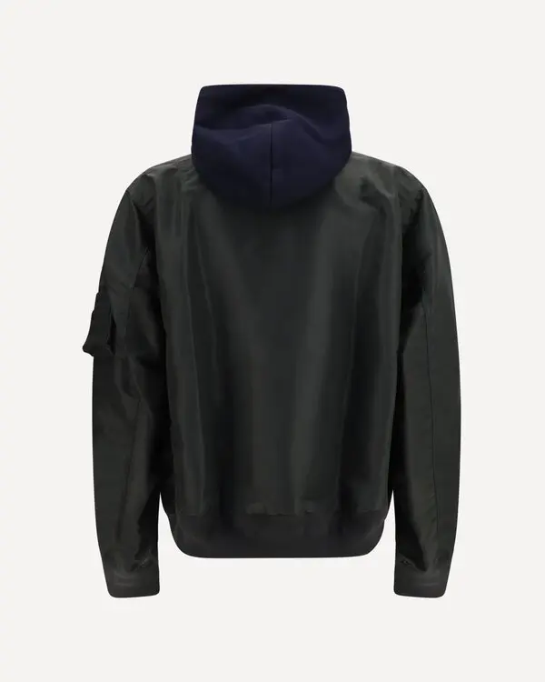 Sacai Cotton Blend And Twill Hoodie