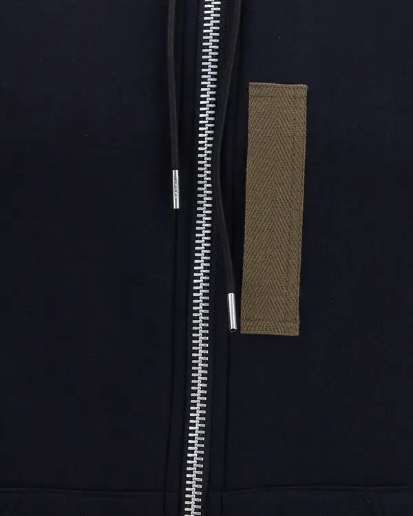 Sacai Cotton Blend And Twill Hoodie