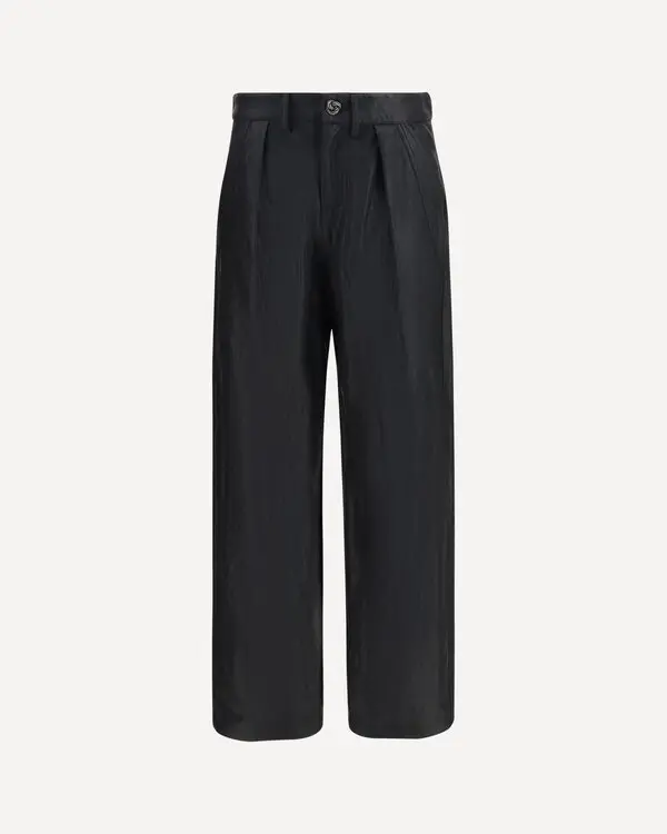 KRISTINA TI Straight-leg Faux Leather Pants With Vintage Effect