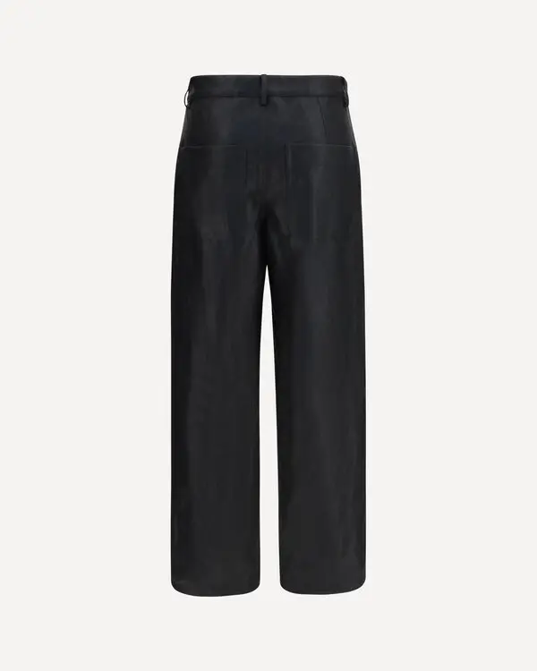 KRISTINA TI Straight-leg Faux Leather Pants With Vintage Effect