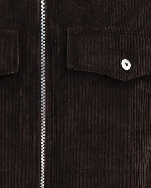 Bottega Veneta Corduroy Jacket With Leather Collar