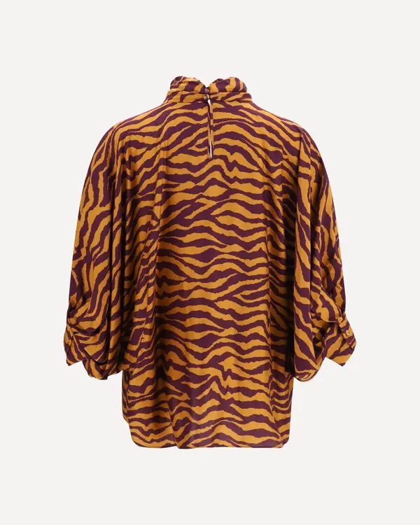 KRISTINA TI Viscose And Silk Blouse With High Collar