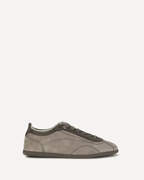 Brunello Cucinelli Nubuck And Suede Sneakers With Slim Sole