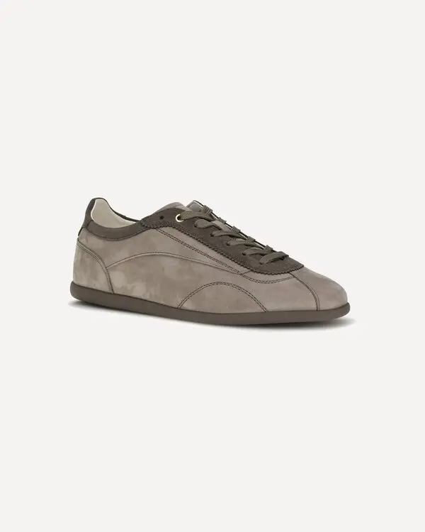 Brunello Cucinelli Nubuck And Suede Sneakers With Slim Sole