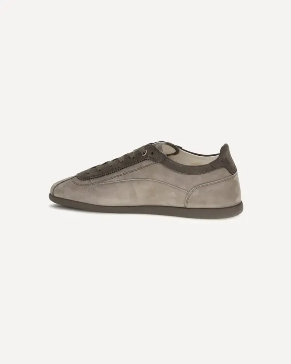 Brunello Cucinelli Nubuck And Suede Sneakers With Slim Sole