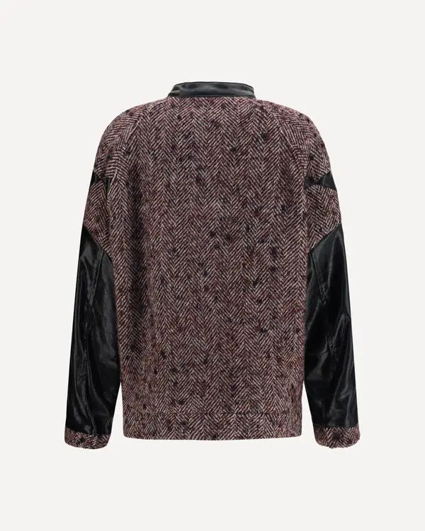 KRISTINA TI Virgin Wool Blend And Leather Jacket
