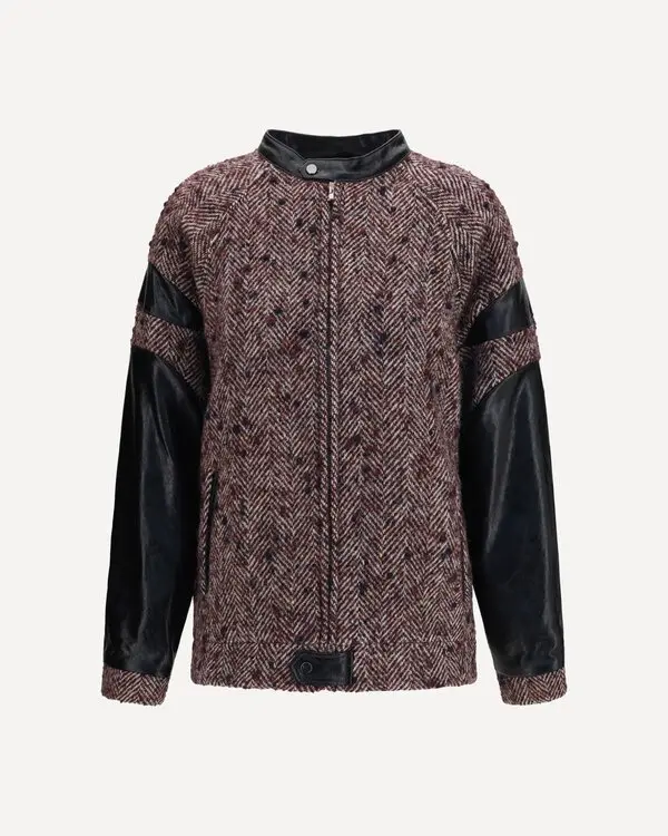 KRISTINA TI Virgin Wool Blend And Leather Jacket