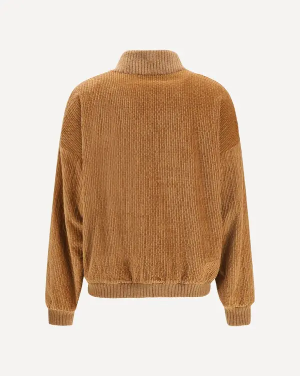 KRISTINA TI Corduroy Cropped Jacket With Embellished Buttons