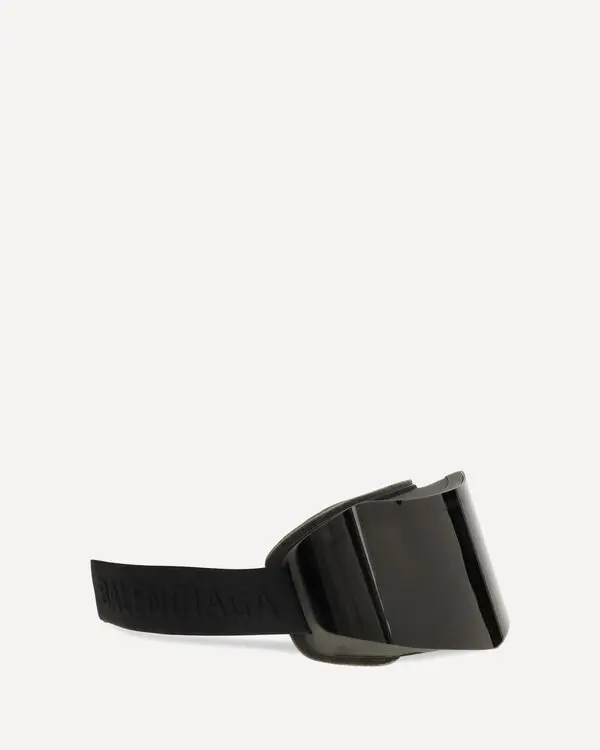 Balenciaga Mirrored Ski Mask Sunglasses - Black