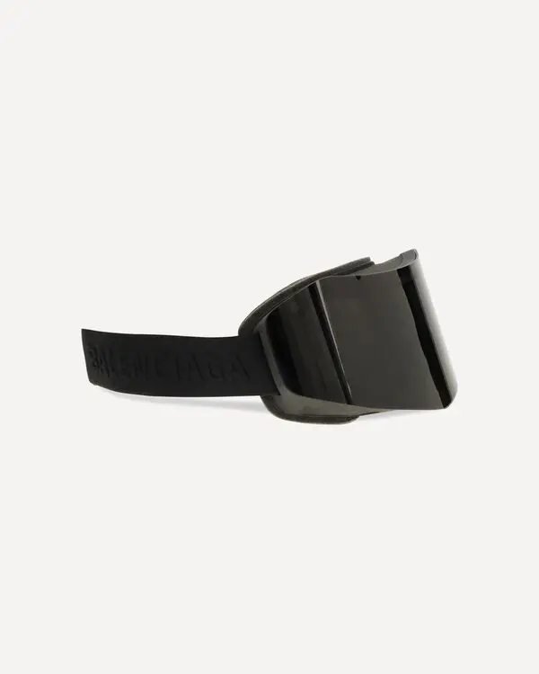 Balenciaga Mirrored Ski Mask Sunglasses - Black