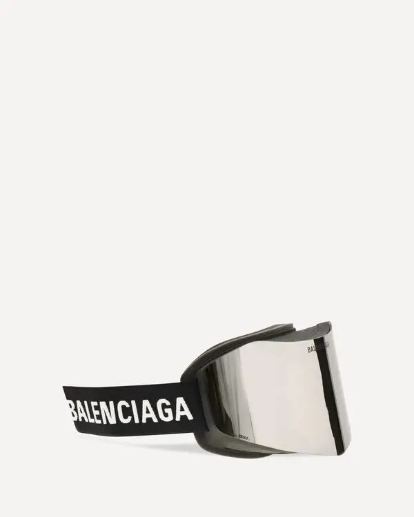 Balenciaga Mirrored Ski Mask Sunglasses - Silver