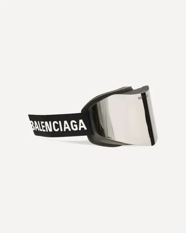 Balenciaga Mirrored Ski Mask Sunglasses - Silver