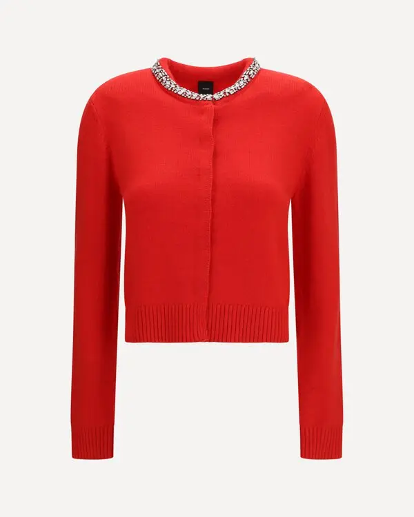 Pinko Colonia Jewel Collar Cardigan - Red