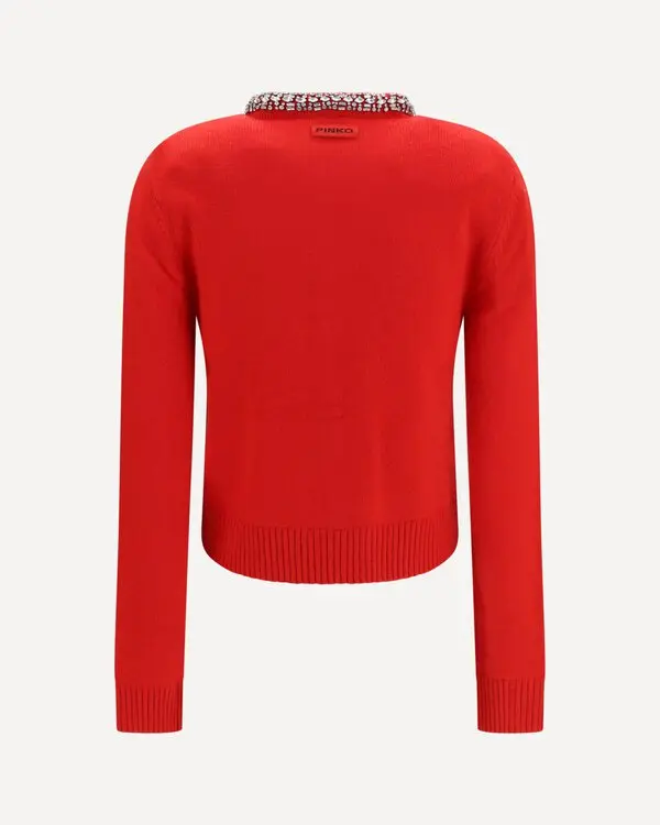 Pinko Colonia Jewel Collar Cardigan - Red