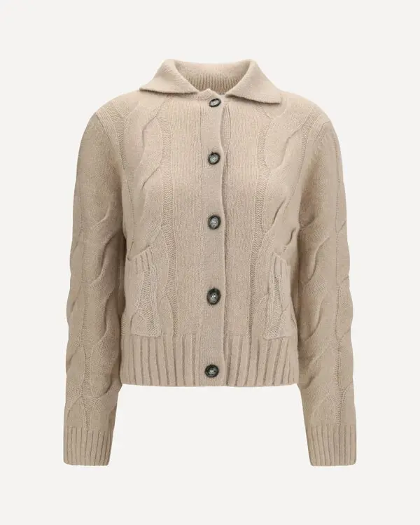 ALLUDE Cahmere And Ilk Weater With Button