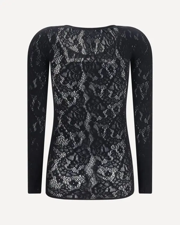 Wolford Infinite Rose Net Long-sleeve Top