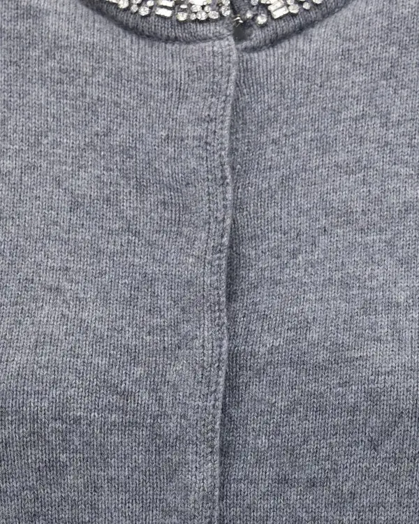 Pinko Colonia Cardigan With Jewel Collar - Grey