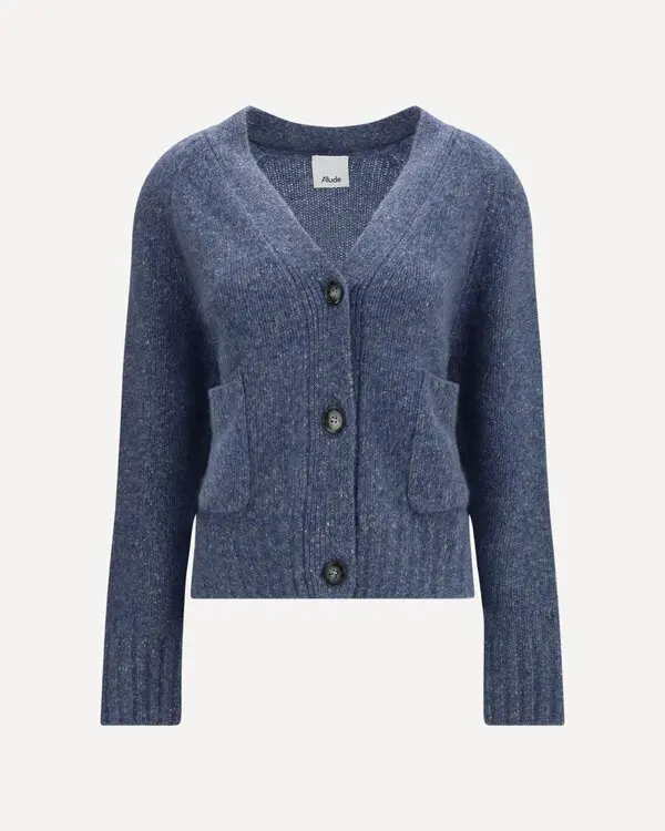 ALLUDE Cashmere V-neck Cardigan - Blue