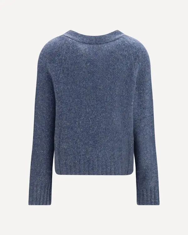 ALLUDE Cashmere V-neck Cardigan - Blue
