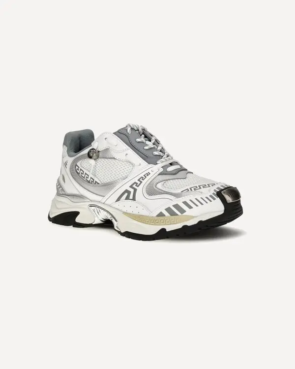 Versace Icaro Sneakers In Fabric, Mesh And Leather