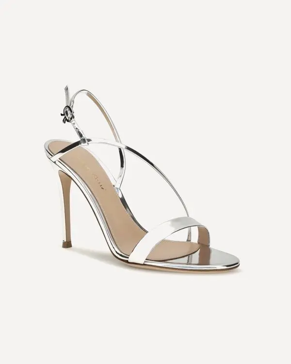 GIANVITO ROSSI Manhattan Metallic-effect Leather Sandals