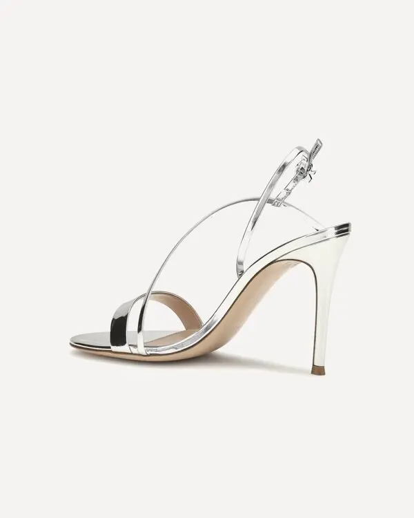GIANVITO ROSSI Manhattan Metallic-effect Leather Sandals