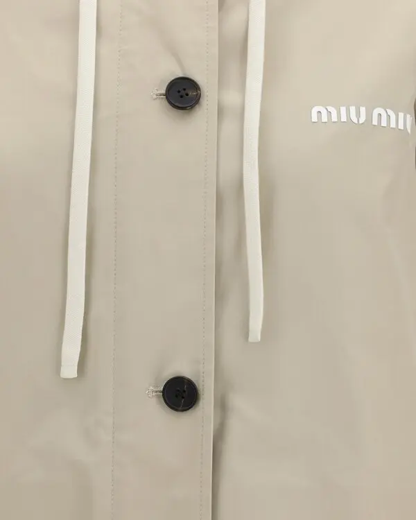 Miu Miu Single-breasted Coat In Panama And Fleece