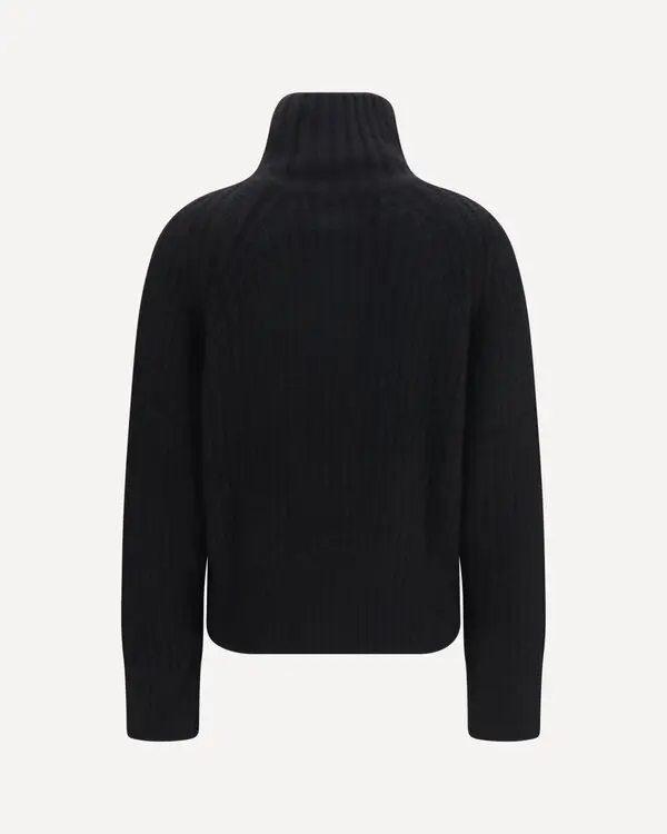 ALLUDE Ribbed Troyer Weater With Zip