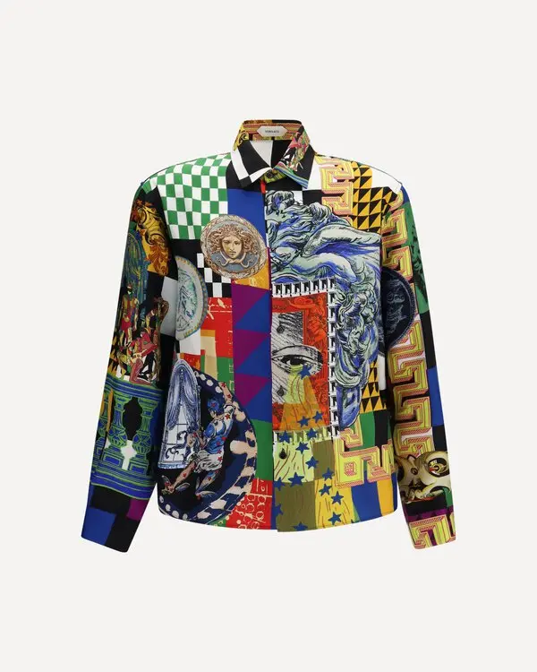 Versace Medusa Print Silk Twill Shirt