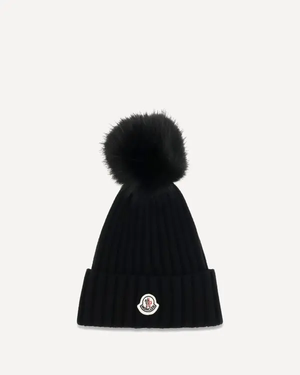 Moncler Wool Hat With Pon Pon